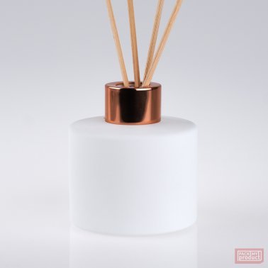 100ml Matt White Glass Diffuser Bottle with Rose Gold Diffuser Cap